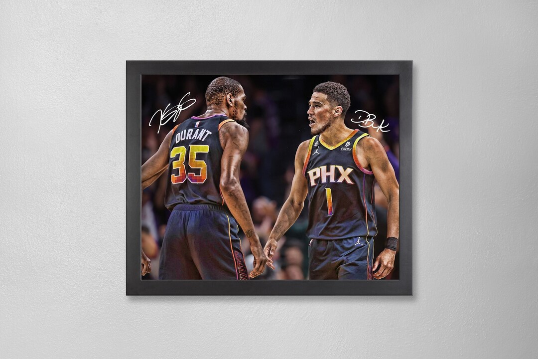 Devin Booker and Kevin Durant Phoenix Suns Poster Art Autographed NBA ...