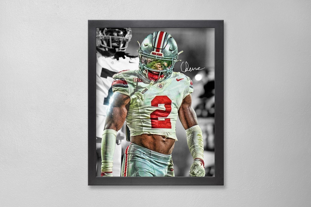 Caleb Downs Ohio State Buckeyes Poster Art Autographed NCAA 4x6, 5x7 ...