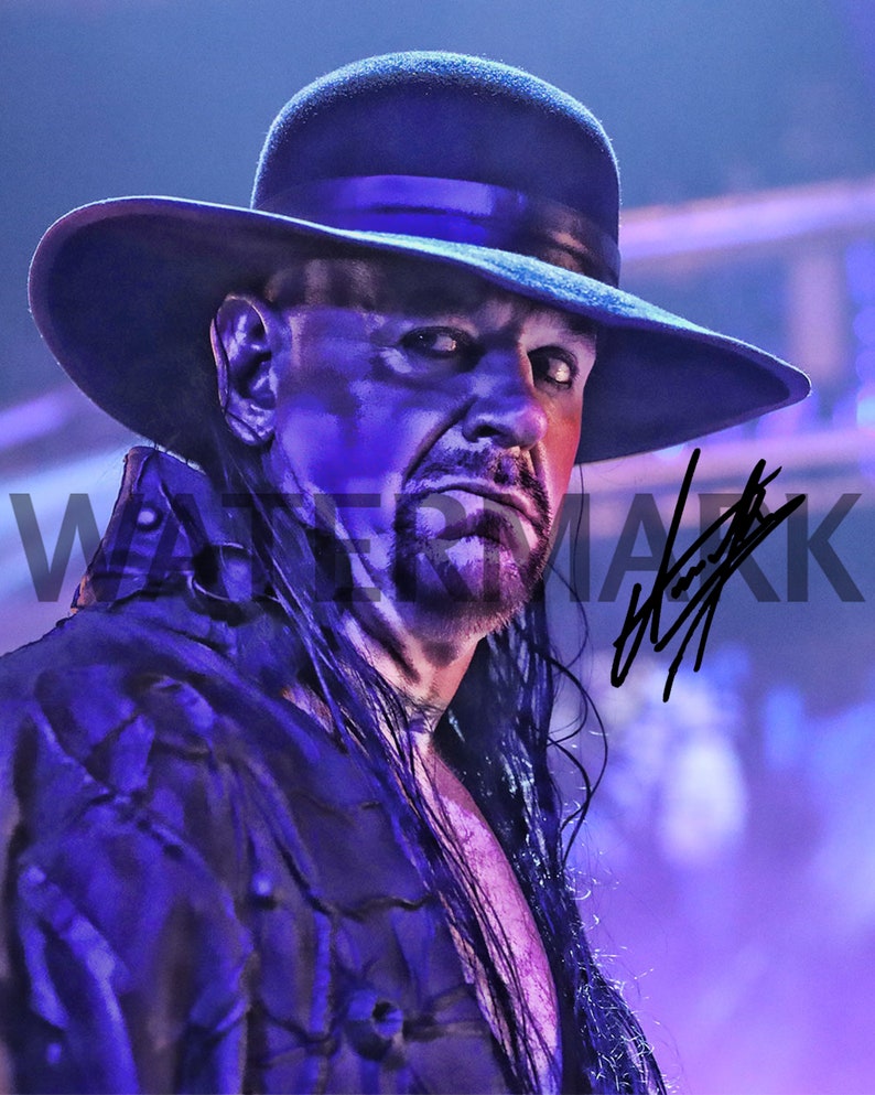 WWE the Undertaker Poster Art Autographed 4x6, 5x7, 8x10, 9x12, 11x14 ...