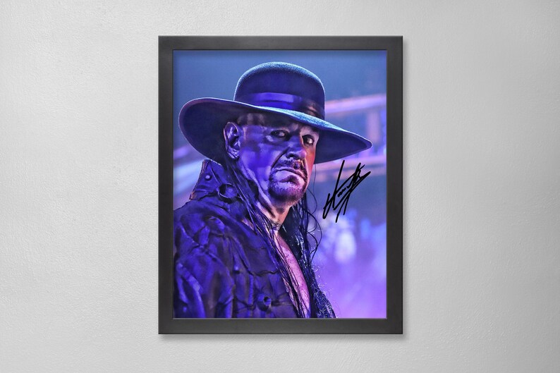 WWE the Undertaker Poster Art Autographed 4x6, 5x7, 8x10, 9x12, 11x14 ...