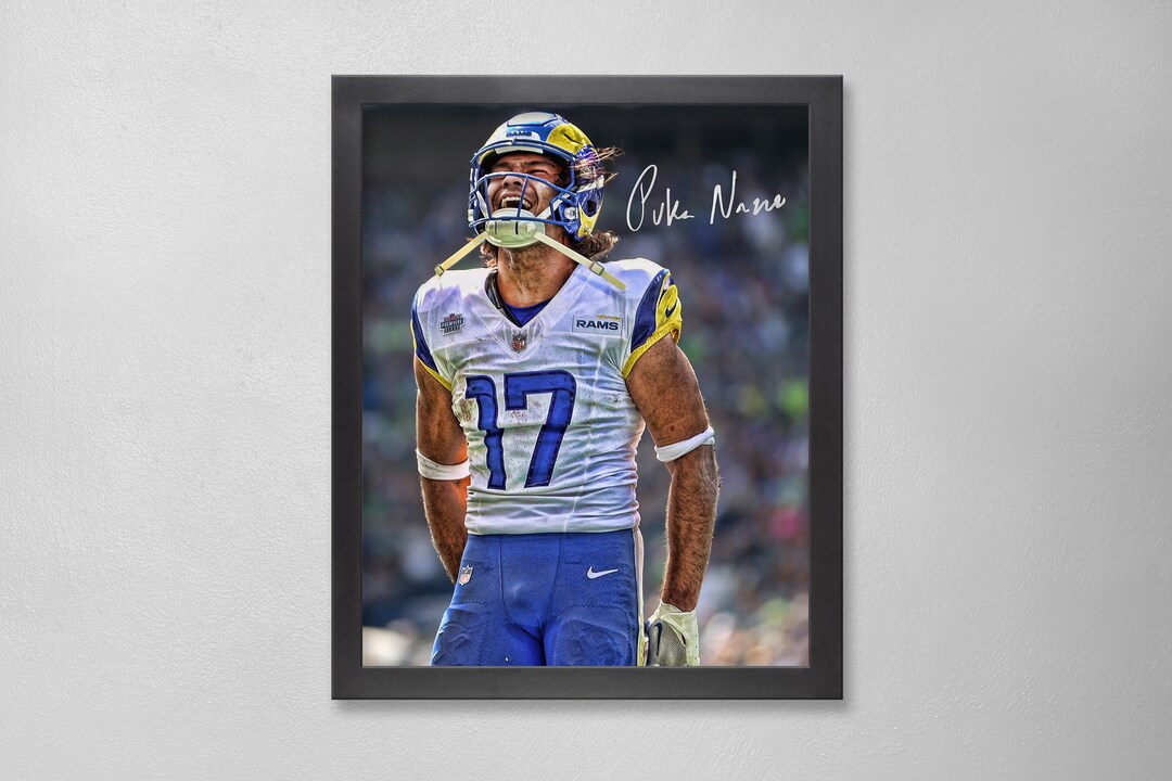 Puka Nacua Los Angeles Rams Poster Art Autographed NFL 4x6, 5x7, 8x10 ...
