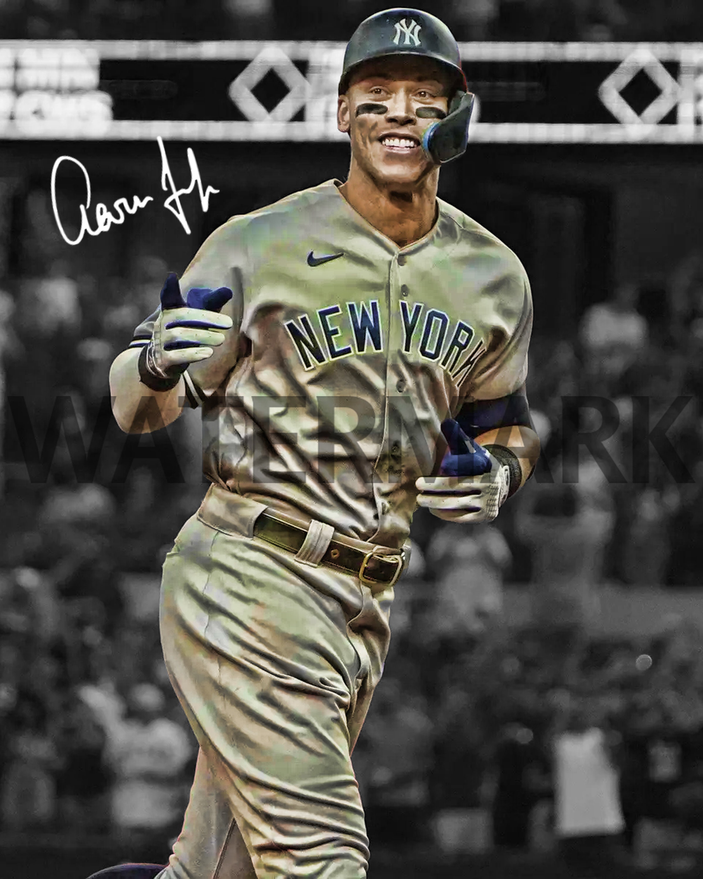 Aaron Judge New York Yankees Poster Art Autographed MLB 4x6 - Etsy