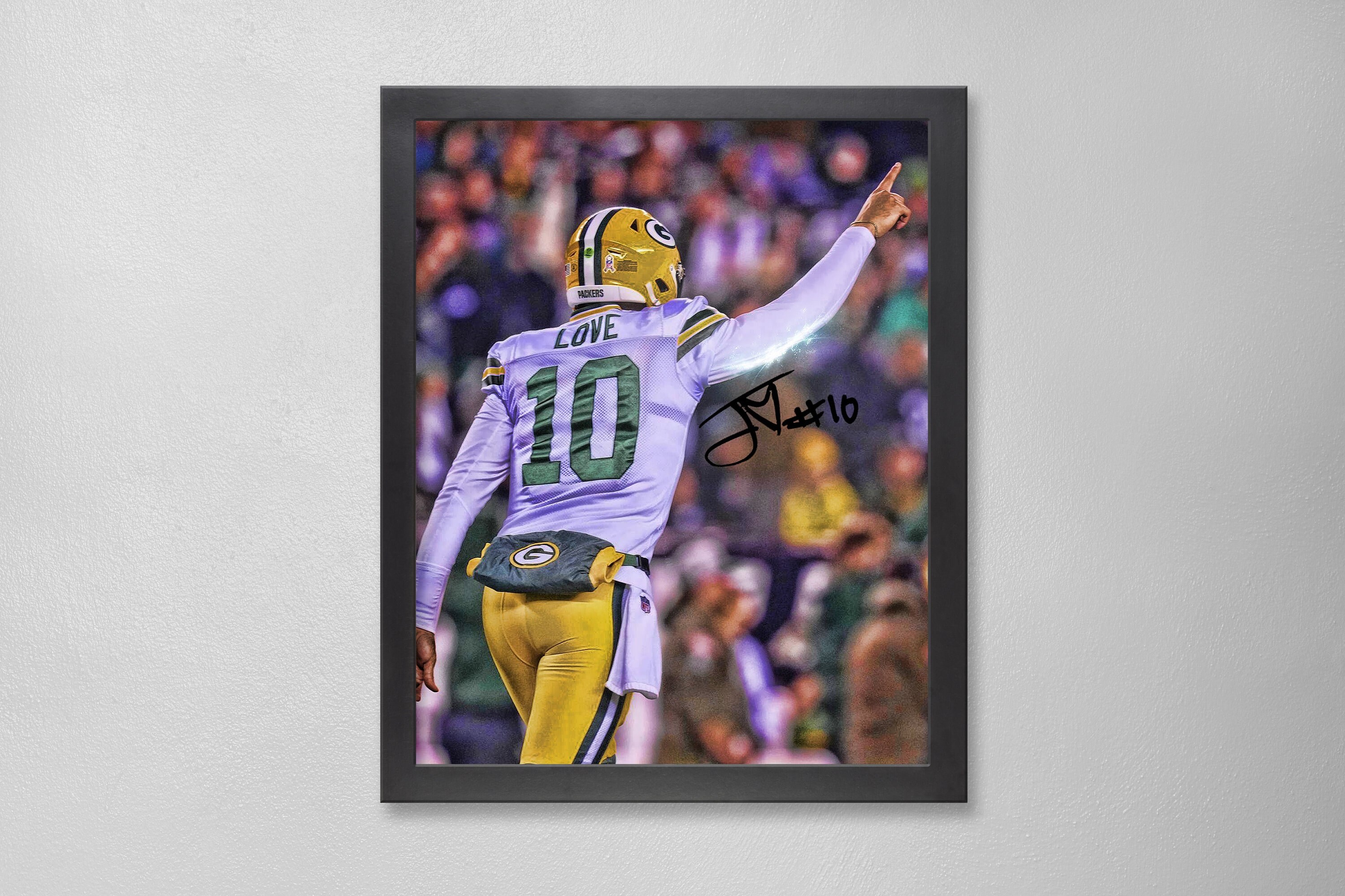 Jordan Love Green Bay Packers Poster Art Autographed NFL 4x6, 5x7, 8x10 ...