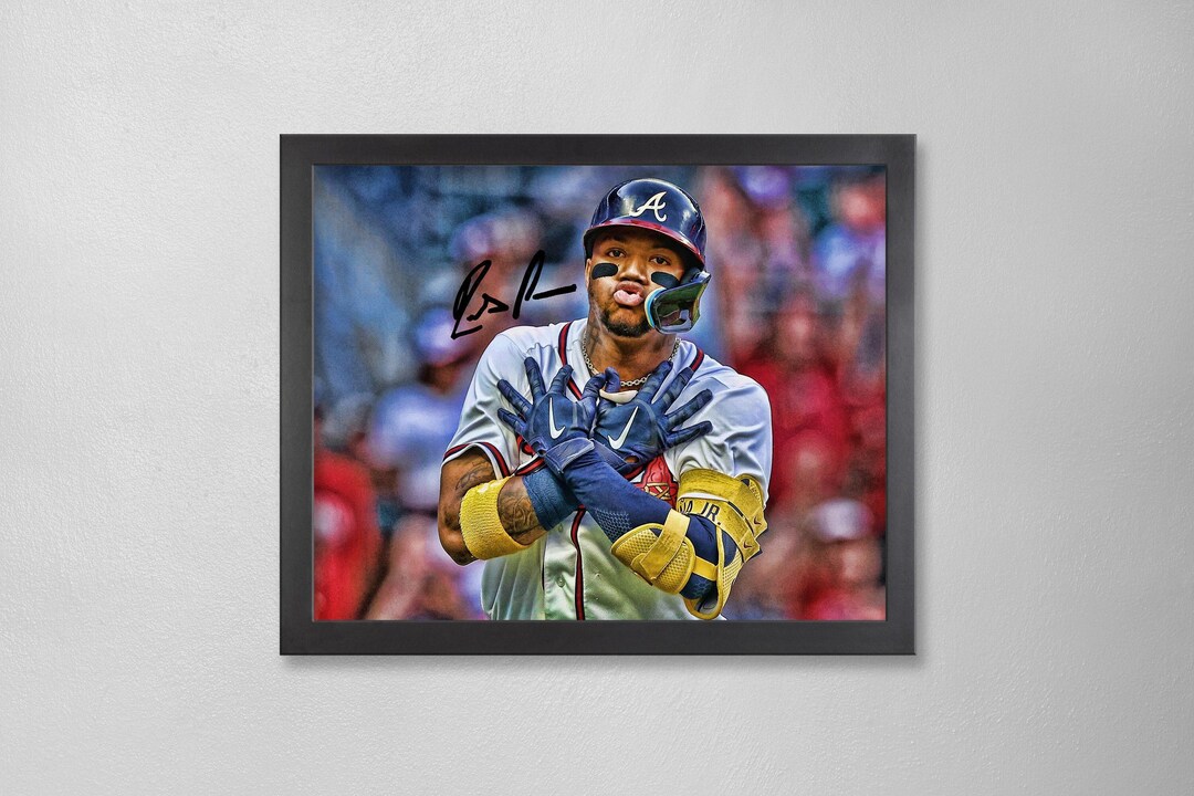 Ronald Acuña Jr Atlanta Braves Poster Art Autographed MLB 4x6, 5x7 ...