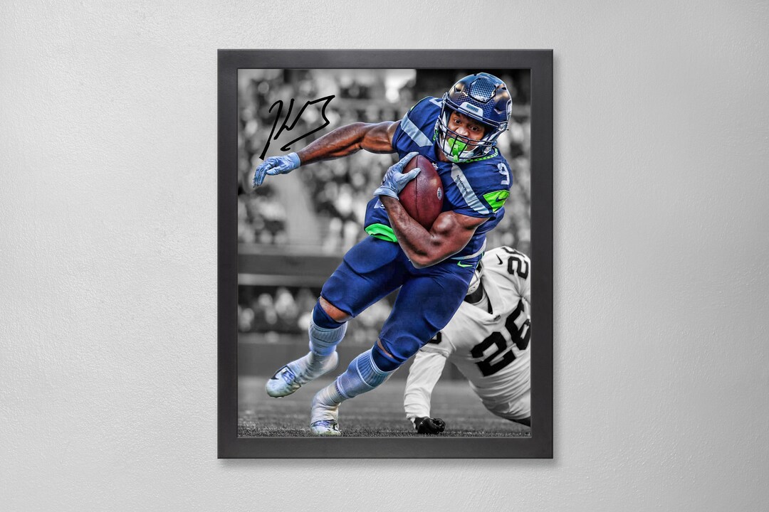 Kenneth Walker III Seattle Seahawks Poster Art Autographed NFL 4x6, 5x7 ...