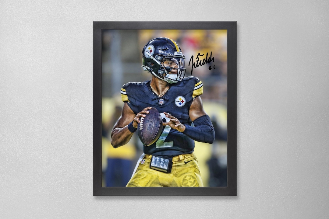 Justin Fields Pittsburgh Steelers Poster Art Autographed NFL 4x6, 5x7 ...