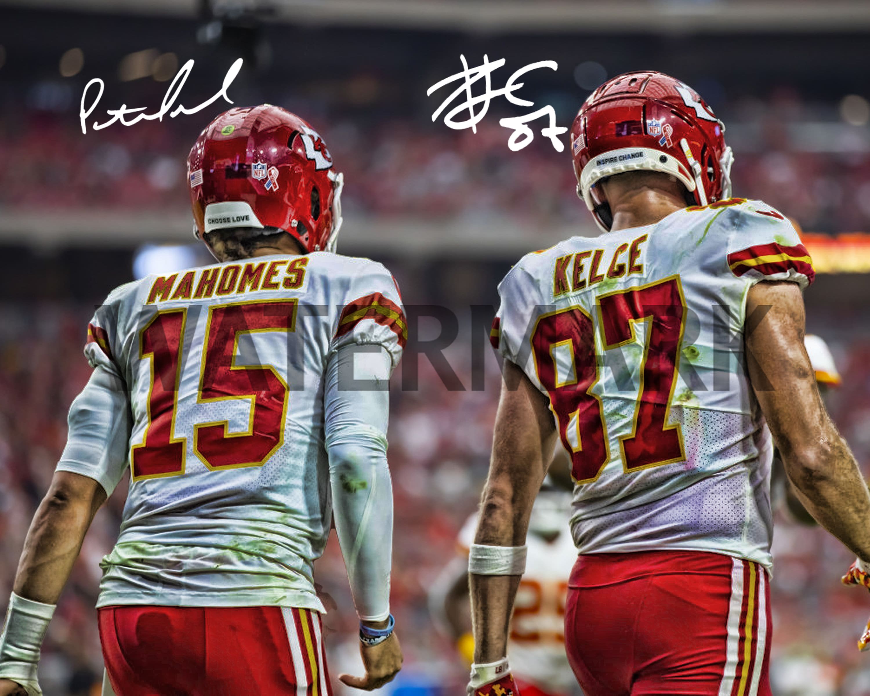 Patrick Mahomes and Travis Kelce Kansas City Chiefs Poster Art ...