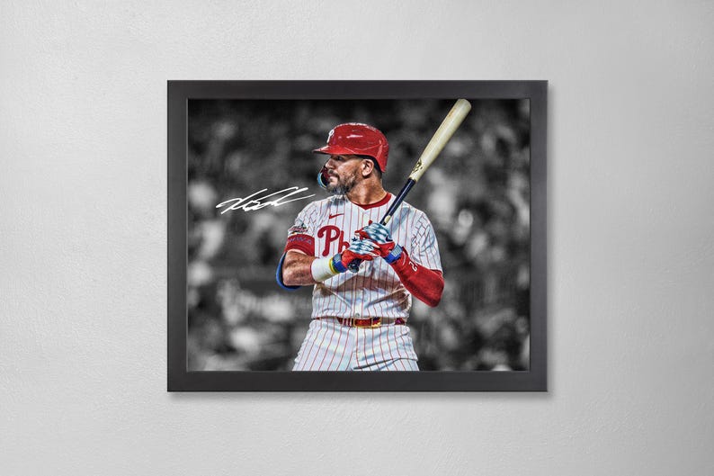 Kyle Schwarber Phillies Poster: Autographed Style, MLB Wall Art - Etsy