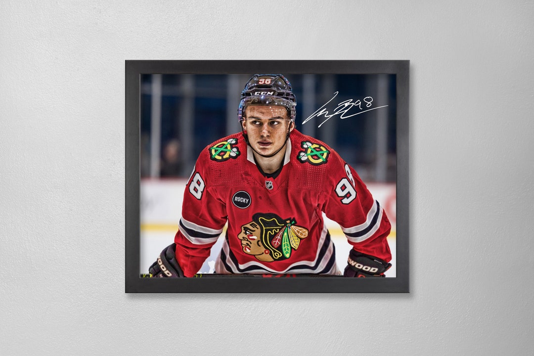 Connor Bedard Chicago Blackhawks Poster Art Autographed NHL 4x6, 5x7 ...