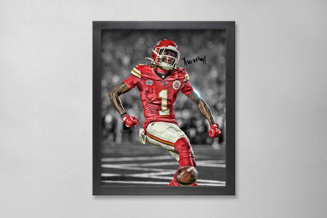 Xavier Worthy Kansas City Chiefs Poster Art Autographed NFL 4x6, 5x7 ...