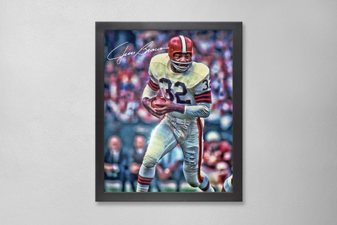 Jim Brown Cleveland Browns Poster Art Autographed NFL 4x6, 5x7, 8x10 ...