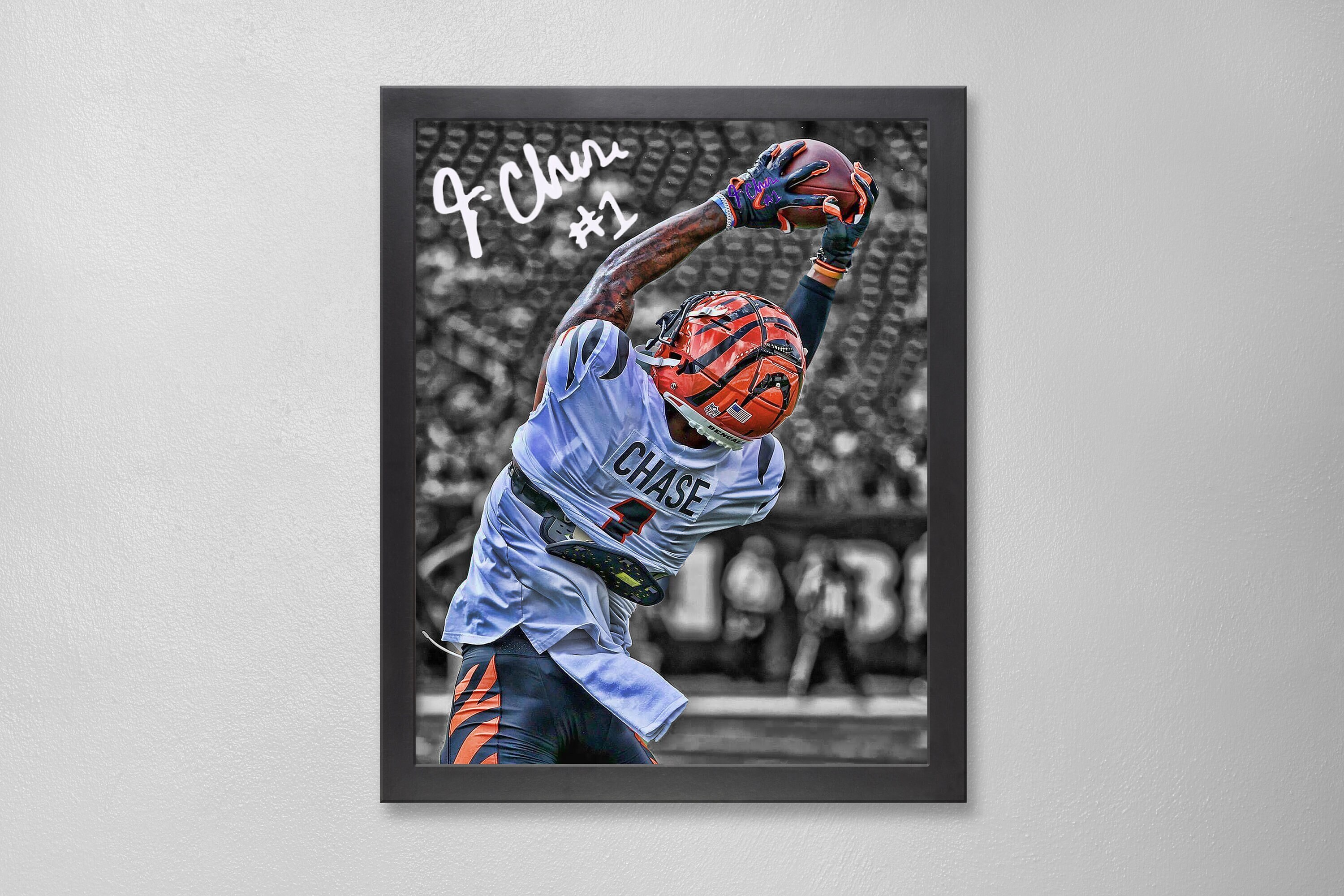 Ja'marr Chase Cincinnati Bengals Poster Art Autographed NFL 4x6, 5x7 ...