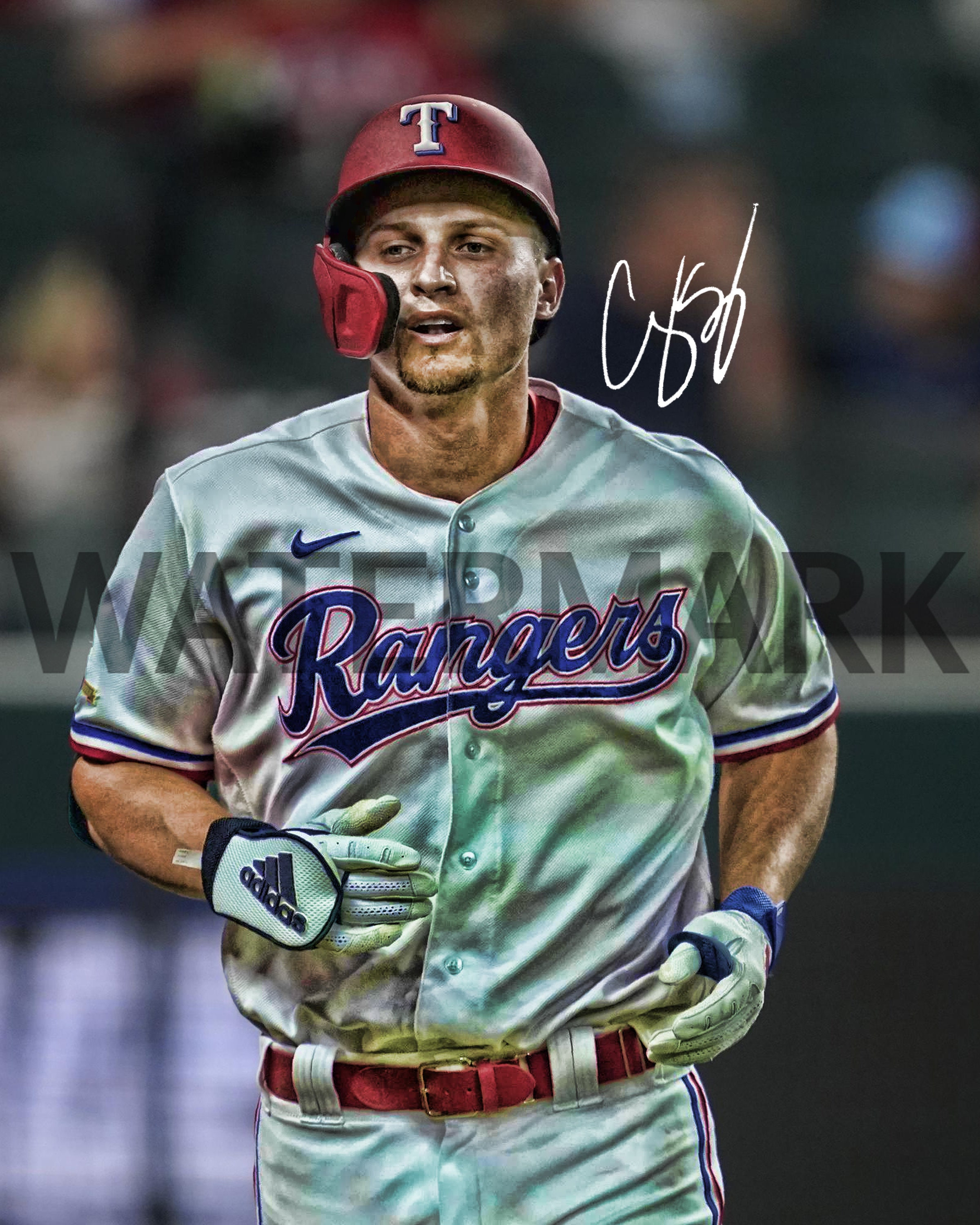 Corey Seager Texas Rangers Poster Art Autographed MLB 4x6, 5x7, 8x10 ...
