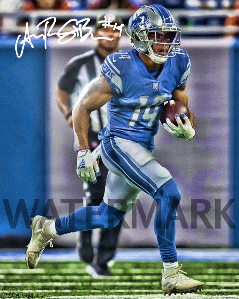 Amon-ra St. Brown Detroit Lions Poster Art Autographed NFL 4x6, 5x7 ...