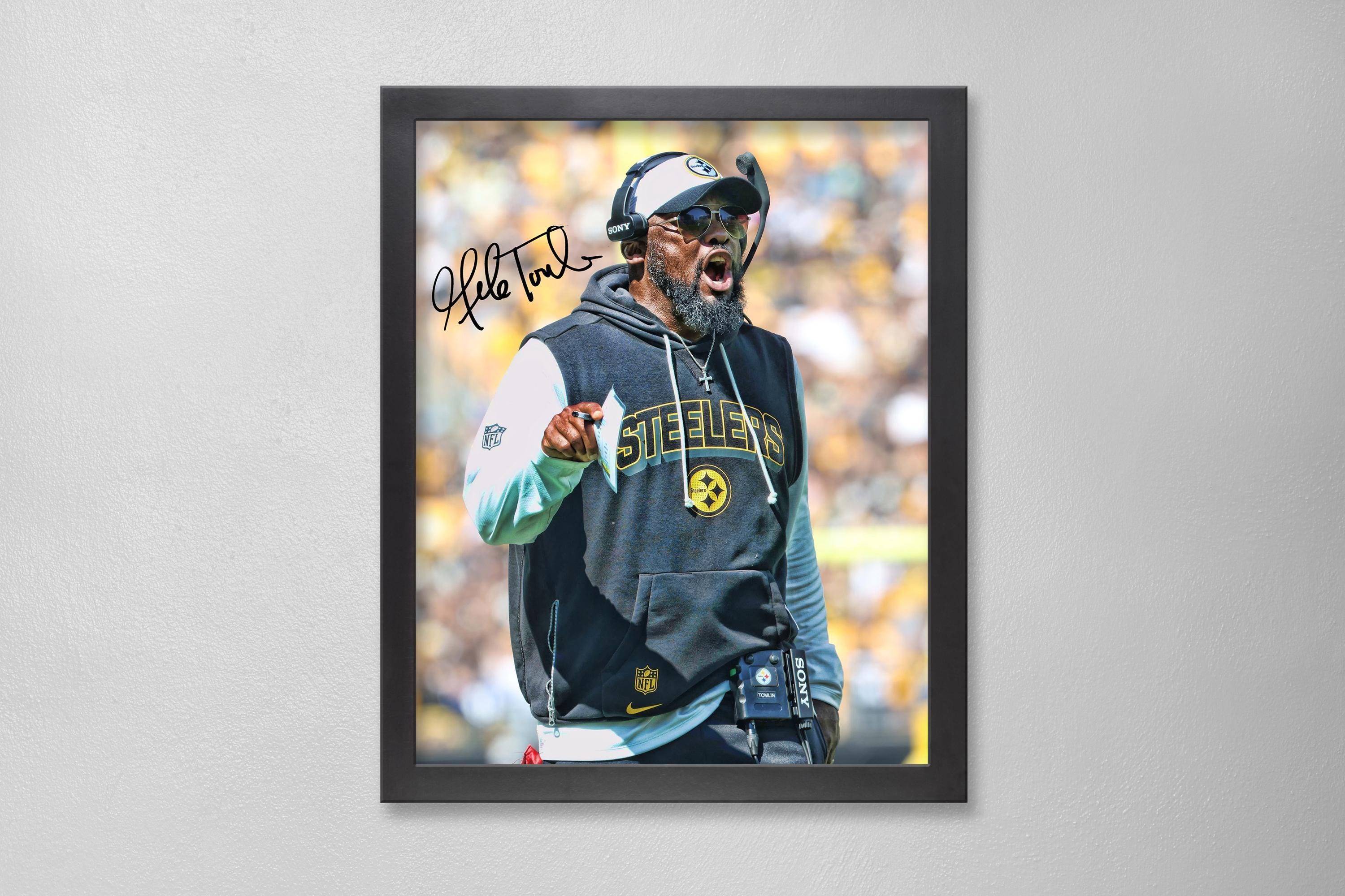 Mike Tomlin Pittsburgh Steelers Art Poster: Autographed Style, NFL Gift ...