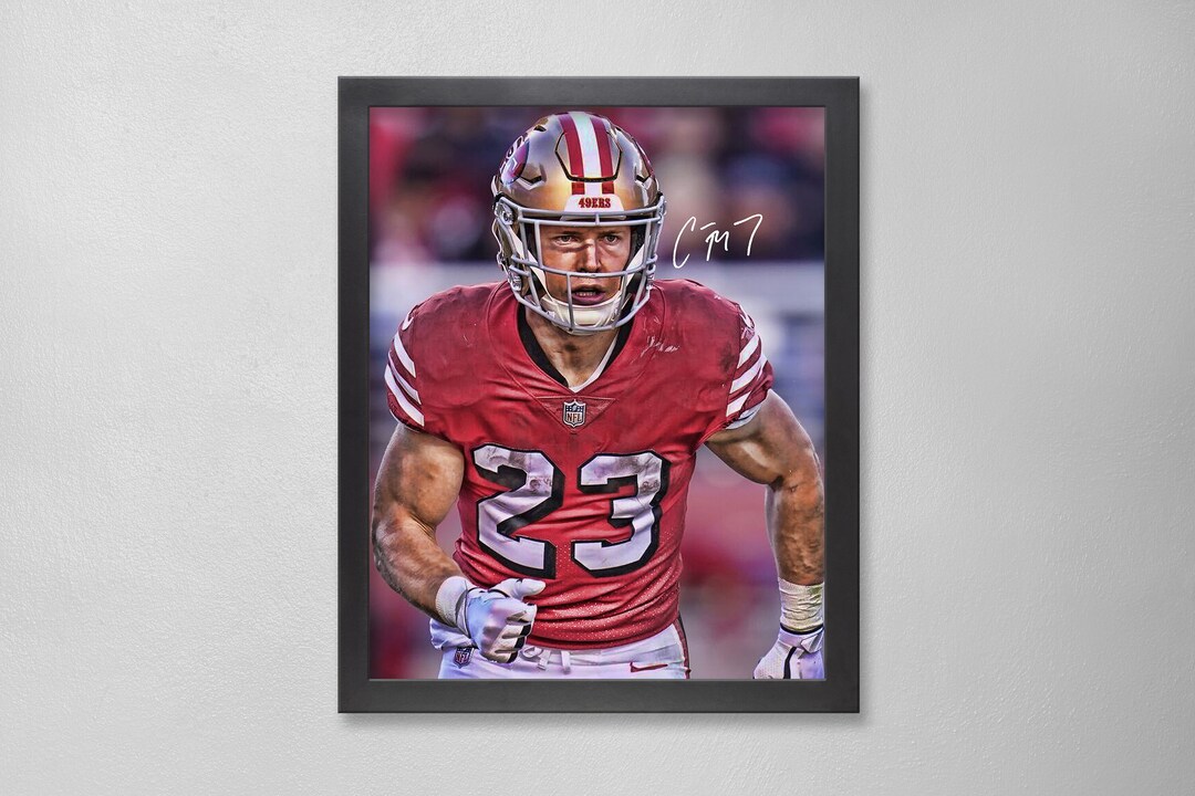 Christian Mccaffrey San Francisco 49ers Poster Art Autographed NFL 4x6 ...