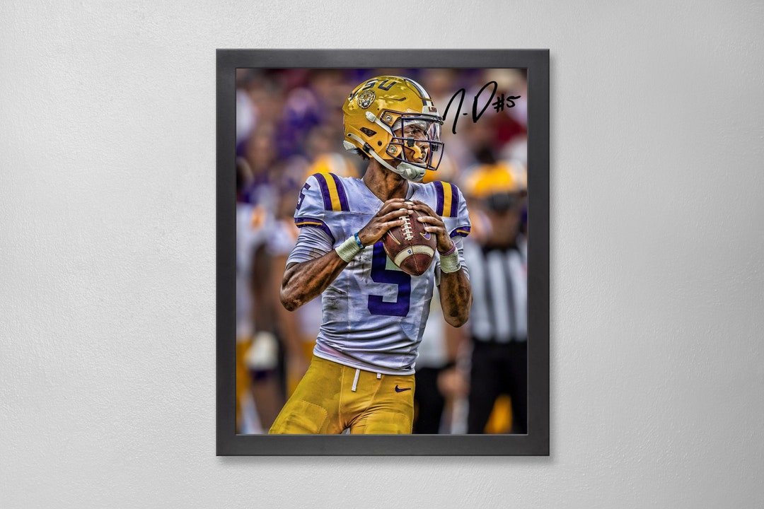 Jayden Daniels LSU Tigers Poster Art Autographed NCAA 4x6, 5x7, 8x10 ...