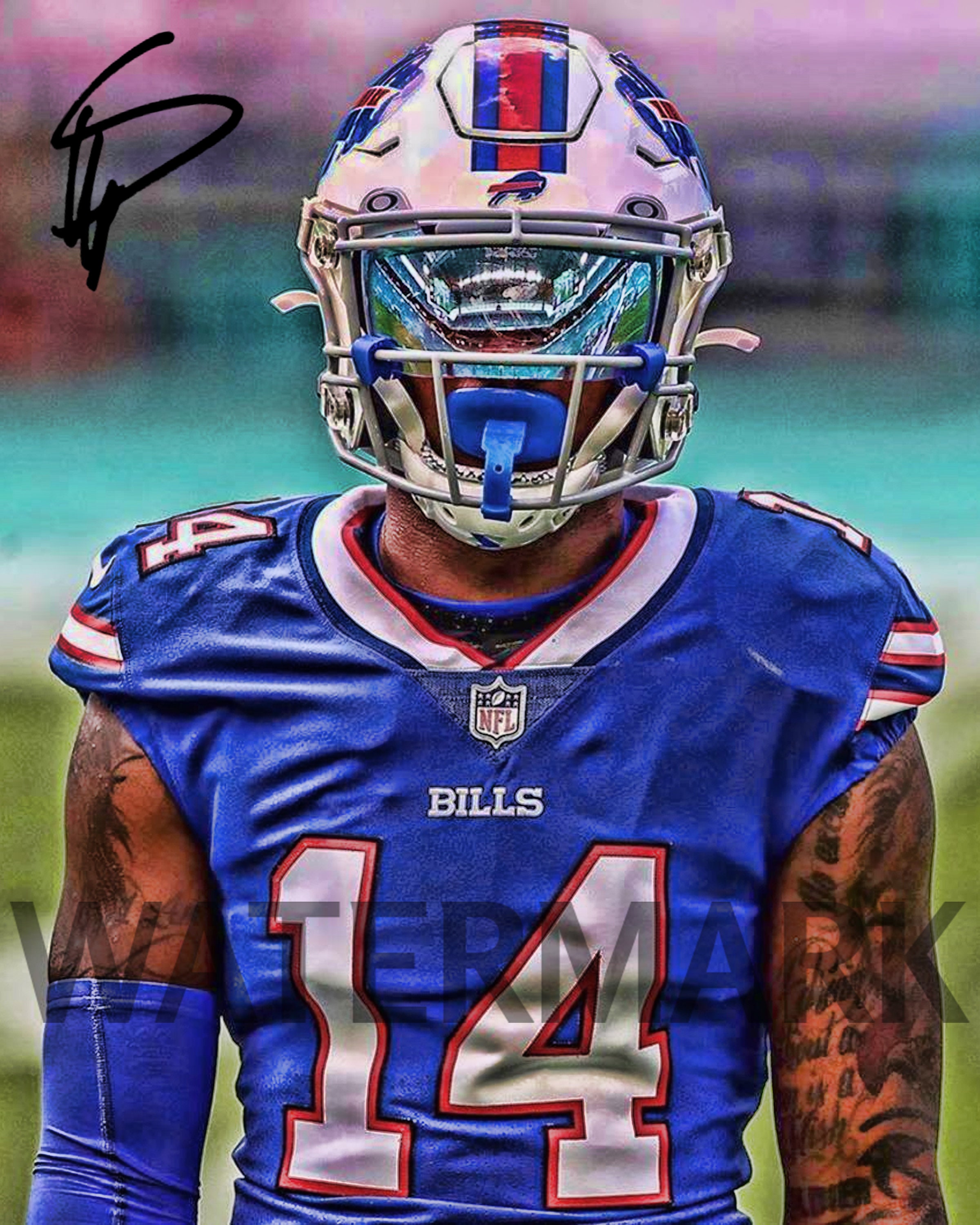 Stefon Diggs Buffalo Bills Poster Art Autographed NFL 4x6 - Etsy