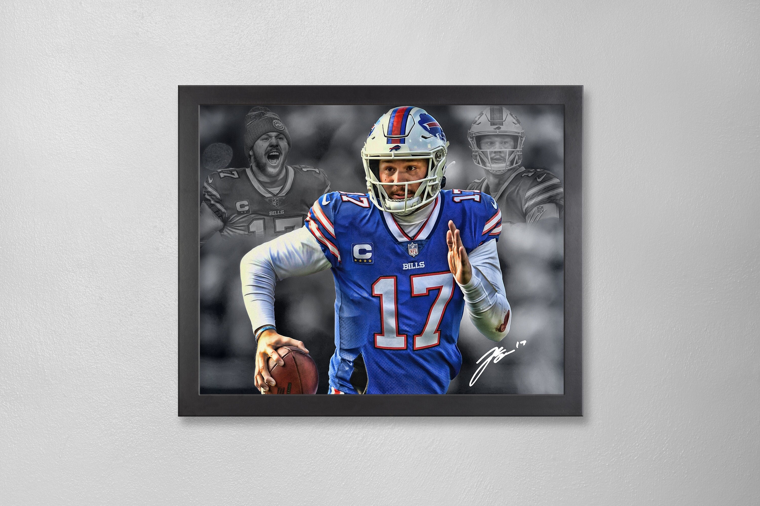 Josh Allen Buffalo Bills Poster Digital Print Autographed RP Art 8x10 ...