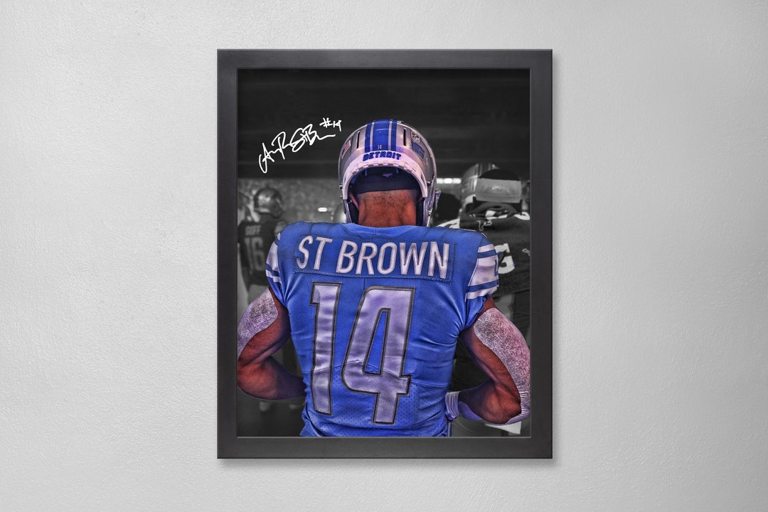 Amon-ra St. Brown Detroit Lions Poster Art Autographed NFL 4x6, 5x7 ...