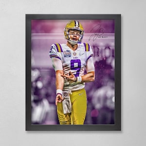 Joe Burrow Autographed Style Poster: LSU Tigers NFL Personalized Art - Etsy
