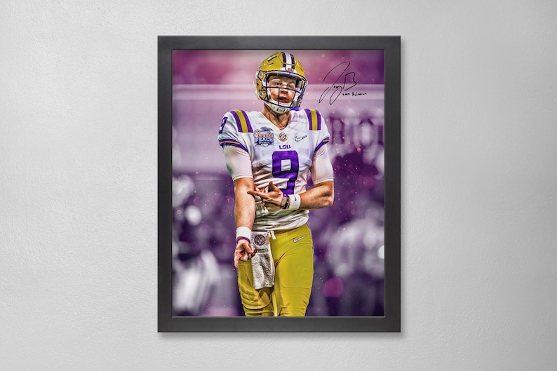 Joe Burrow Autographed Style Poster: LSU Tigers NFL Personalized Art - Etsy