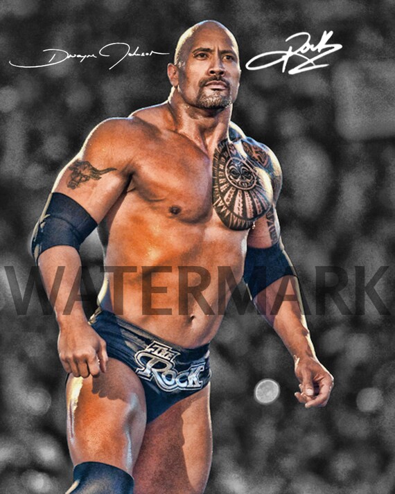 WWE Dwayne the Rock Johnson Autographed RP 4x6 | Etsy