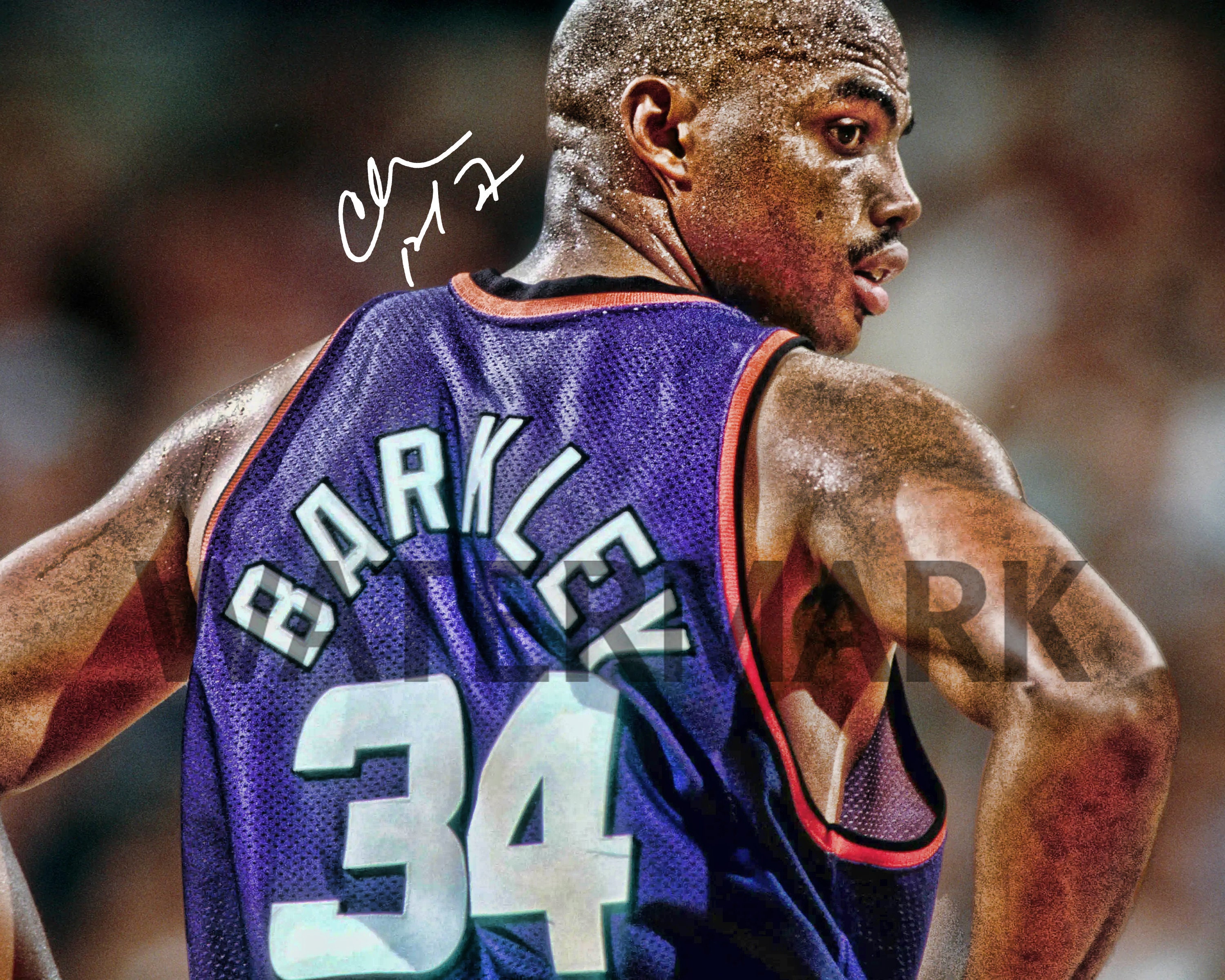 Charles Barkley Phoenix Suns Poster Art Autographed NBA 4x6, 5x7, 8x10 ...