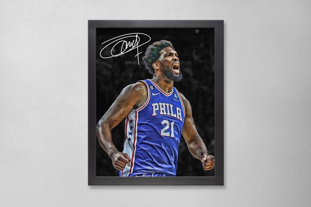 Joel Embiid Philadelphia 76ers Poster Art Autographed NBA 4x6, 5x7 ...
