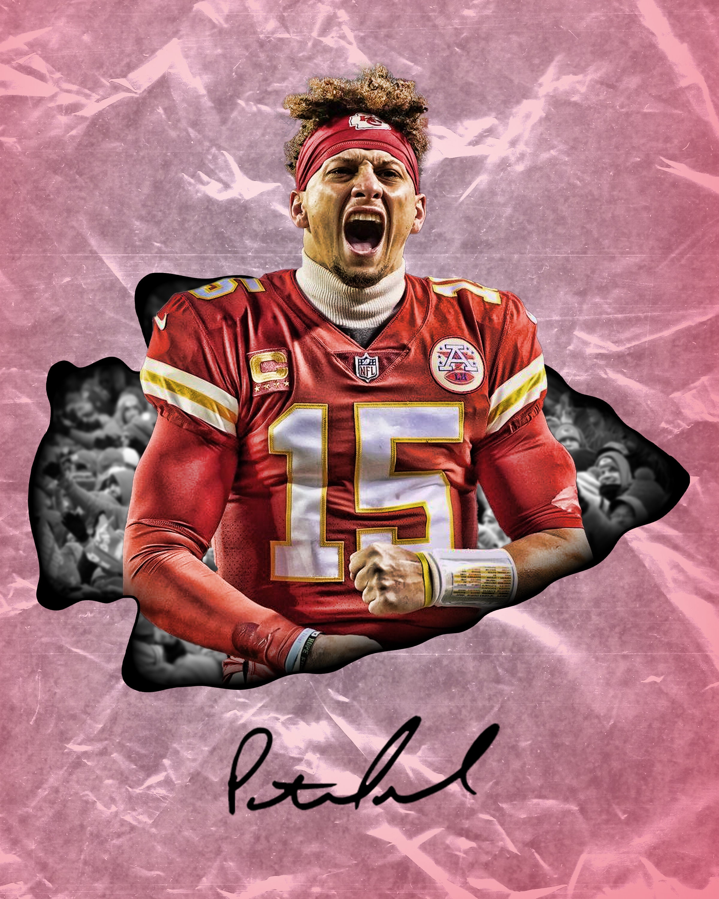 Patrick Mahomes Kansas City Chiefs NFL Digital Print Autographed RP ...