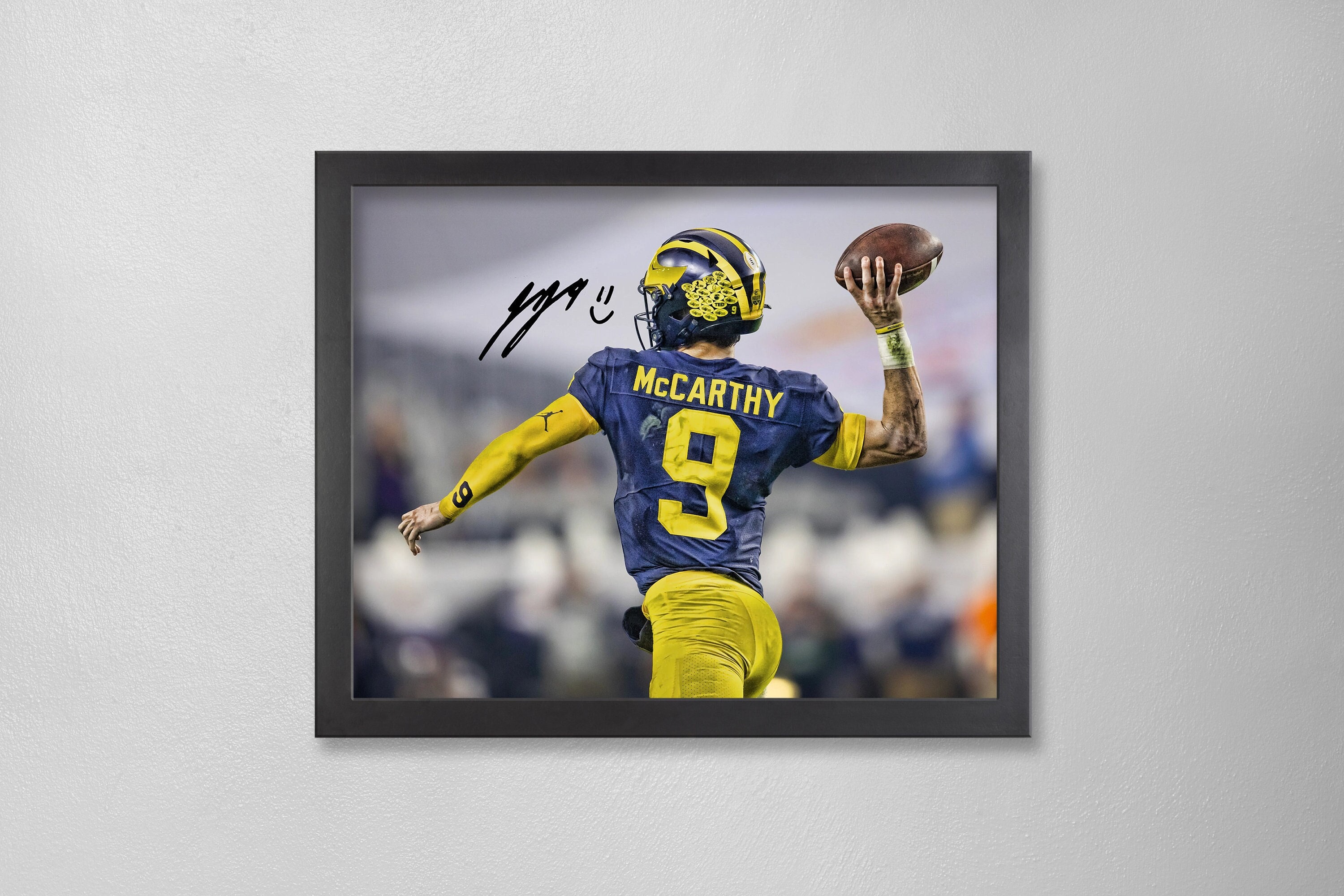 JJ Mccarthy Michigan Wolverines Poster Art Autographed NCAA 4x6, 5x7 ...