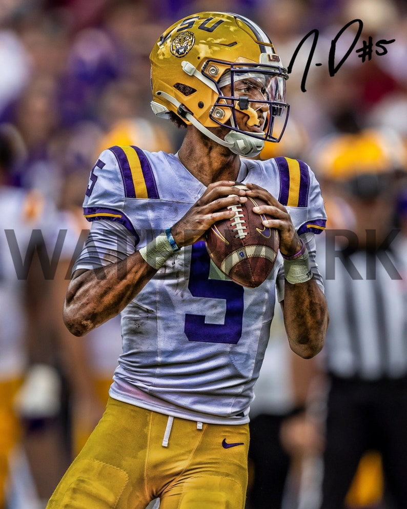 Jayden Daniels LSU Tigers Poster Art Autographed NCAA 4x6, 5x7, 8x10 ...