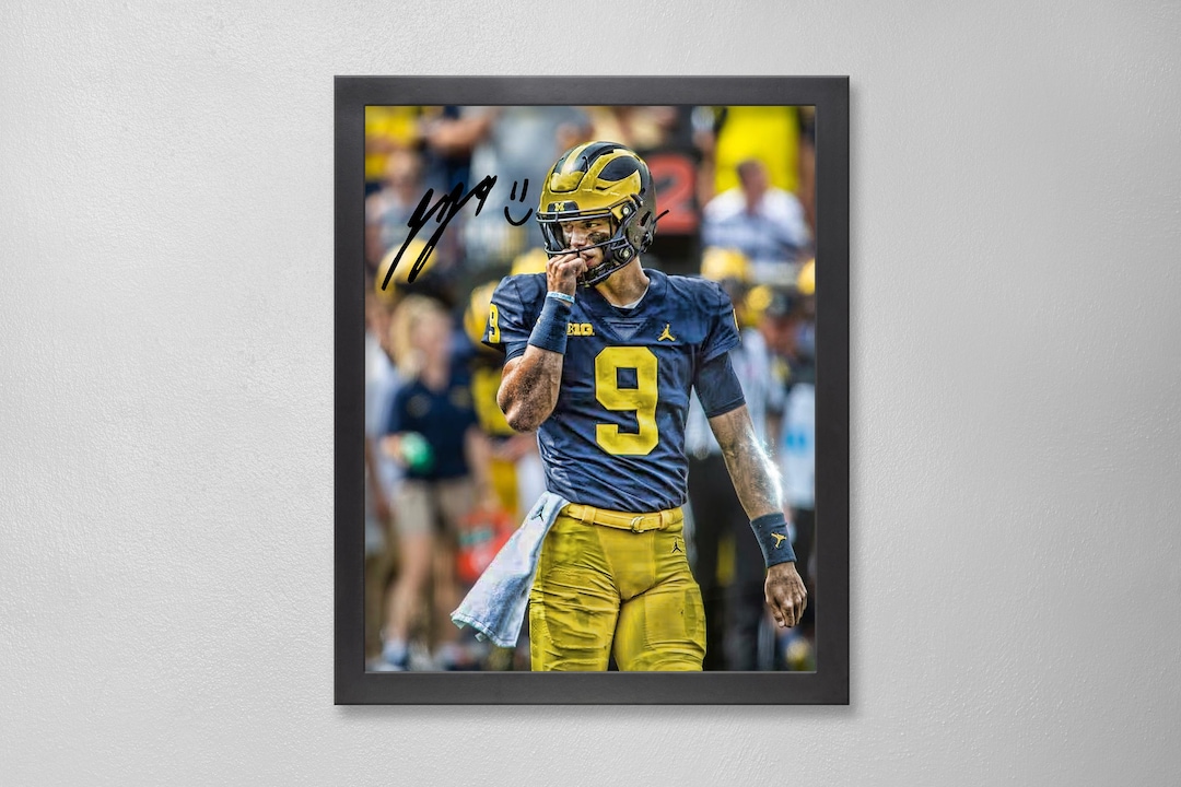 JJ Mccarthy Michigan Wolverines Poster Art Autographed NCAA 4x6, 5x7 ...
