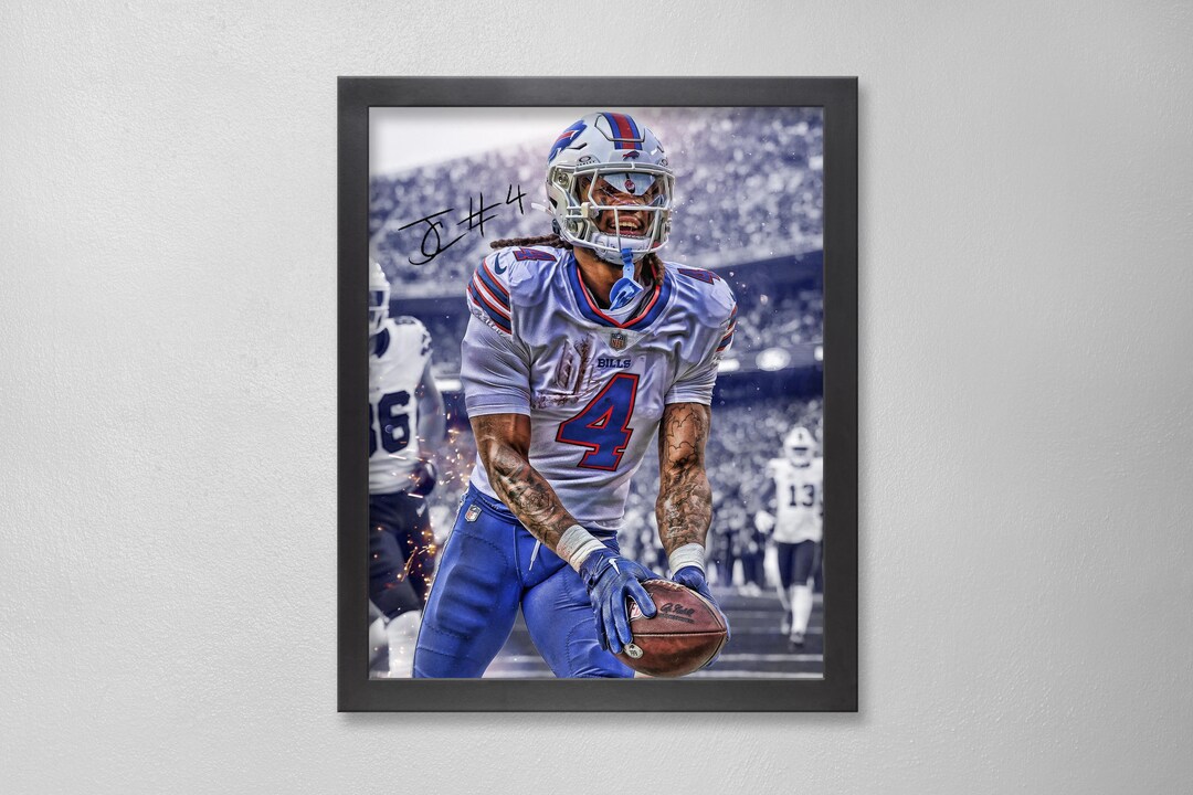 James Cook Buffalo Bills Poster Art Autographed NFL 4x6, 5x7, 8x10 ...