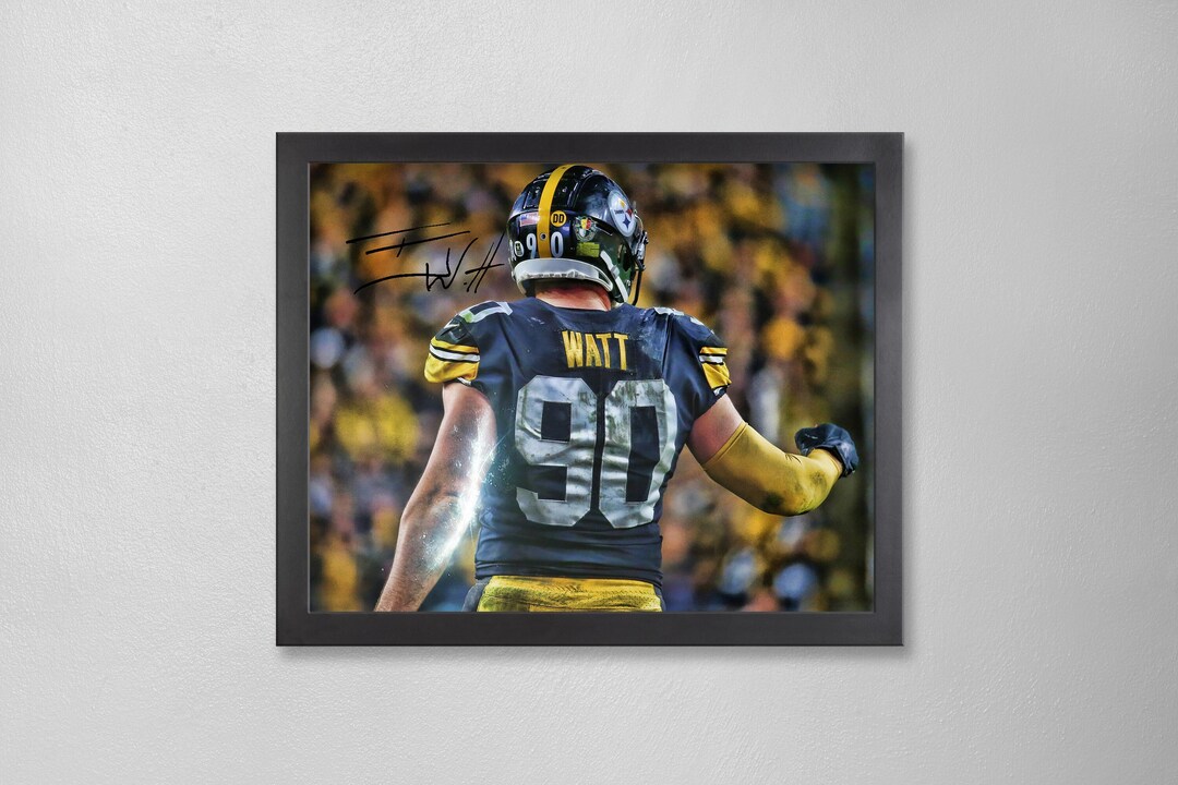 TJ Watt Pittsburgh Steelers Poster Art Autographed NFL 4x6, 5x7, 8x10 ...