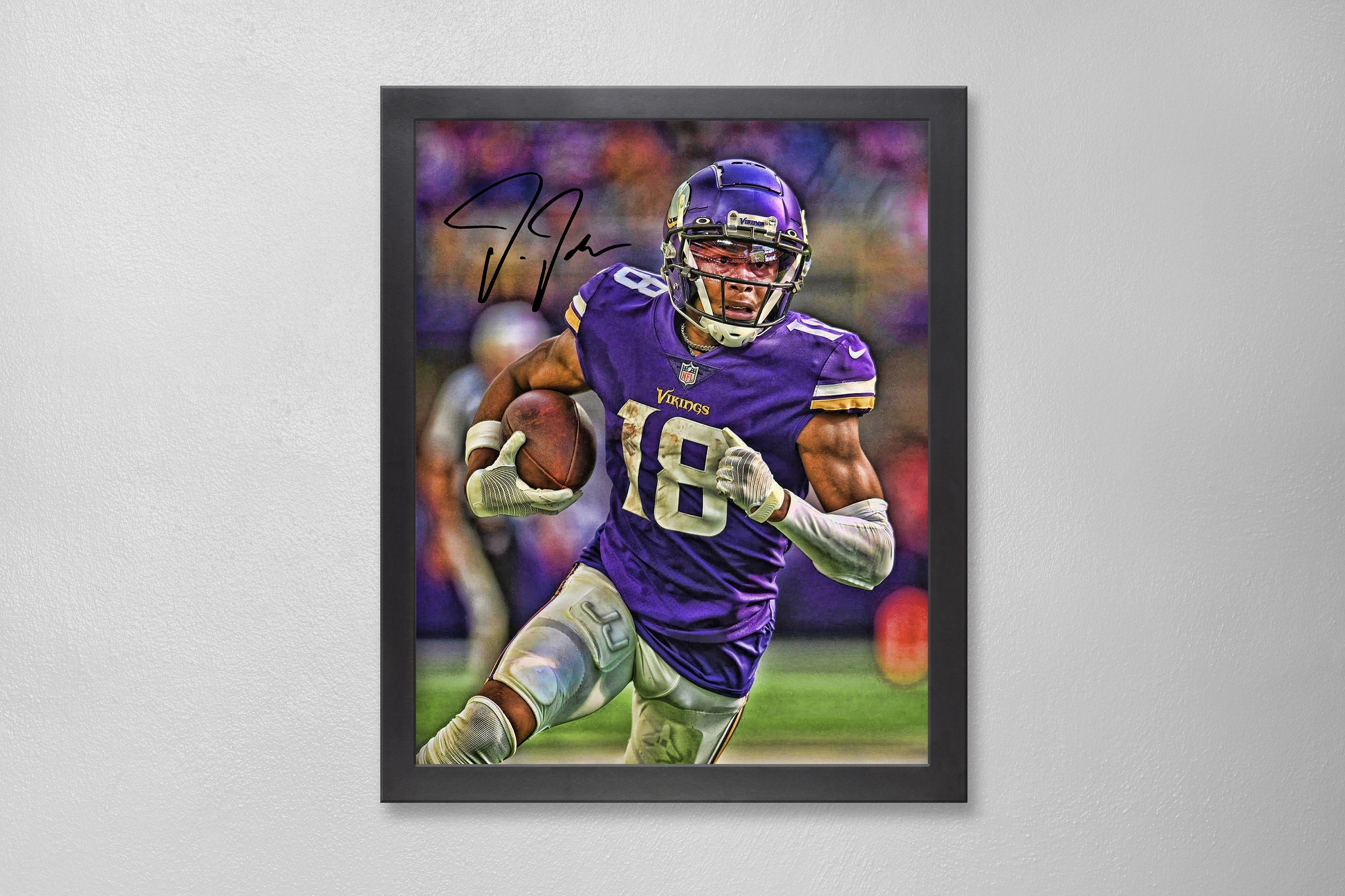 Justin Jefferson Minnesota Vikings Poster Art Autographed NFL 4x6, 5x7 ...