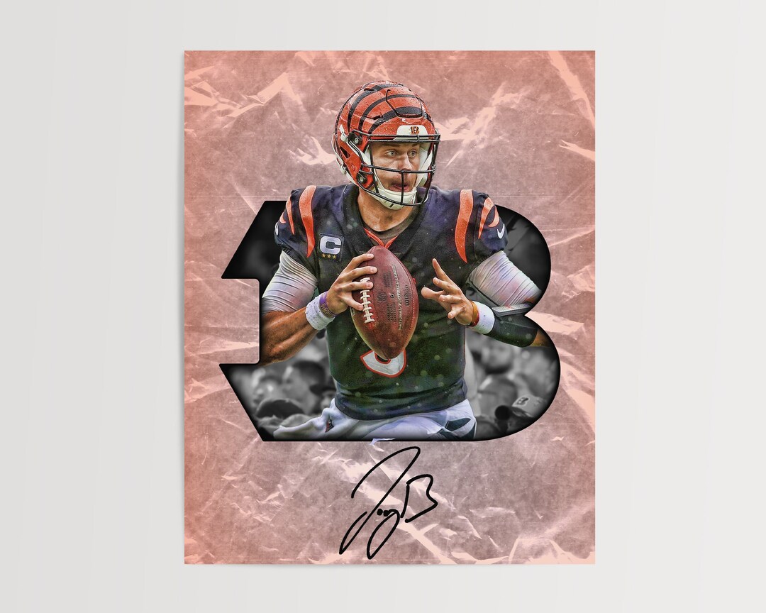 Joe Burrow Cincinnati Bengals NFL Digital Print Autographed RP Poster ...