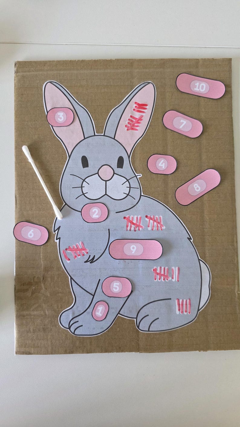 Printable Rabbit Number Matching Game: Preschool Math Activity (PDF ...