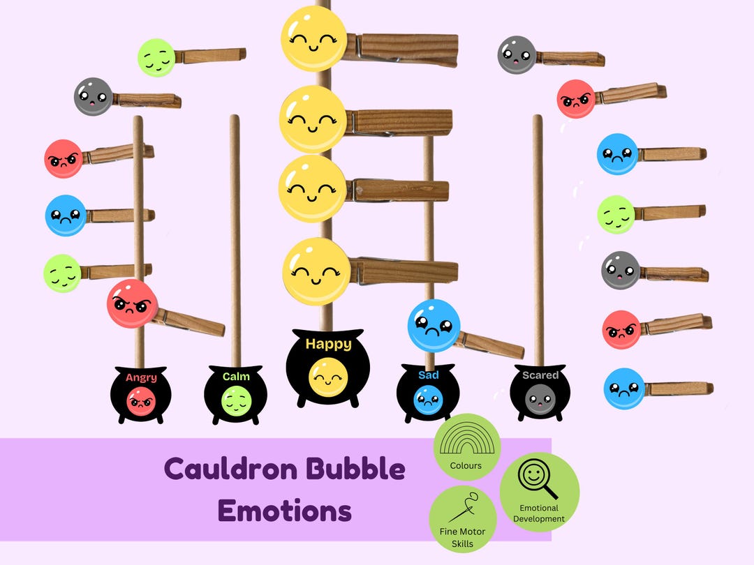 Preschool Halloween Activity Learning Emotions Bubble Matching Game. - Etsy