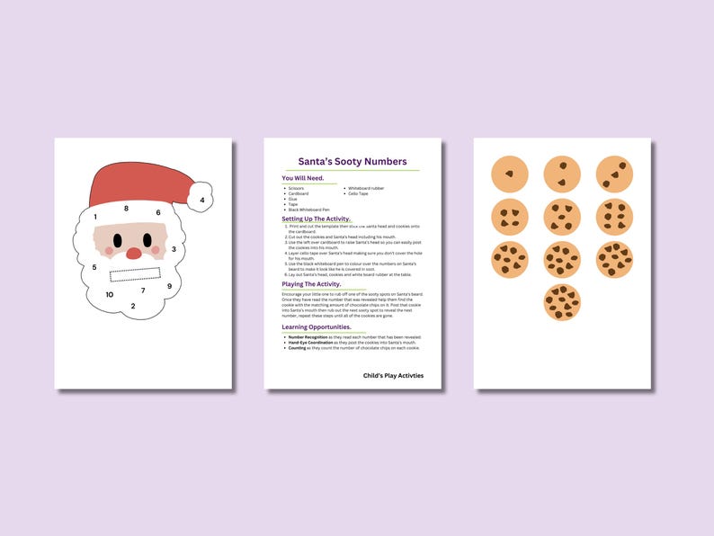 Feed Santa | Printable PDF | Downloadable Template | Number Recognition ...