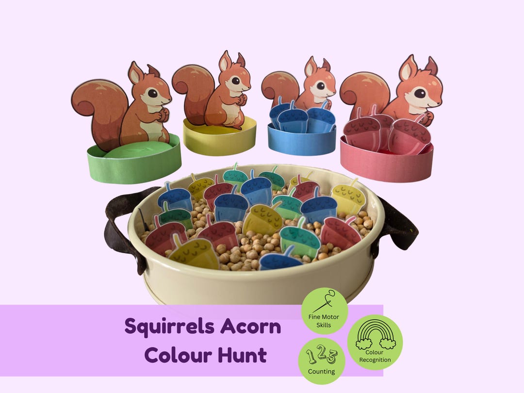 Printable Fall Activity for Preschoolers | Autumn Color Sorting Acorn ...