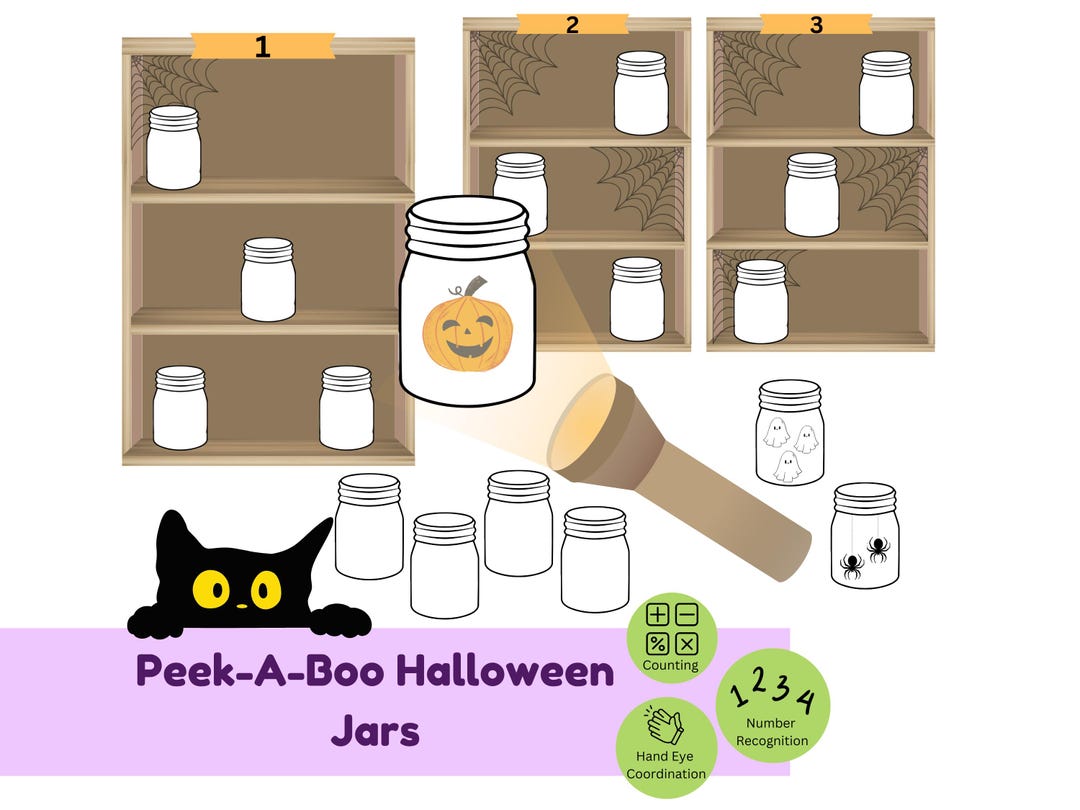 Printable Peek-a-boo Halloween Number Activity | Number Recognition ...