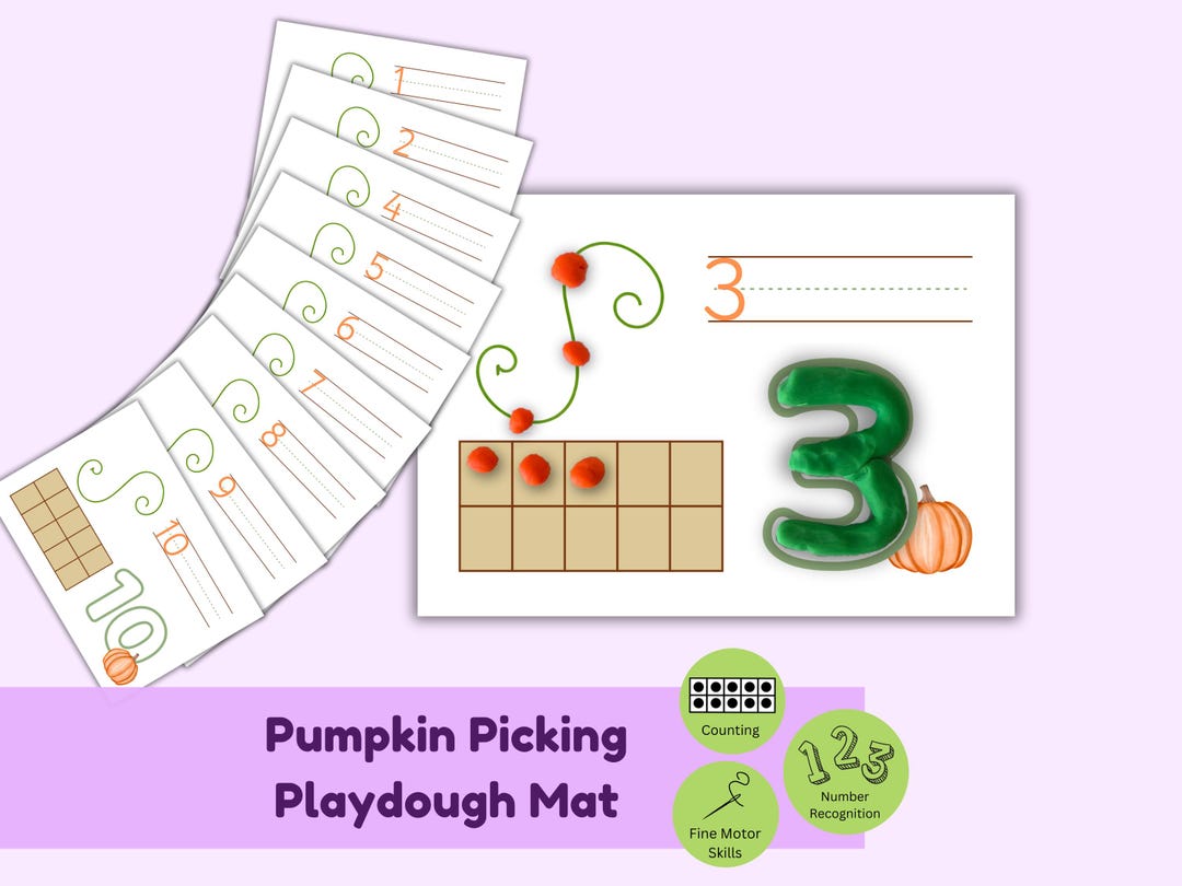 Fall Playdough Counting Mats: Fine Motor Number Recognition (digital ...