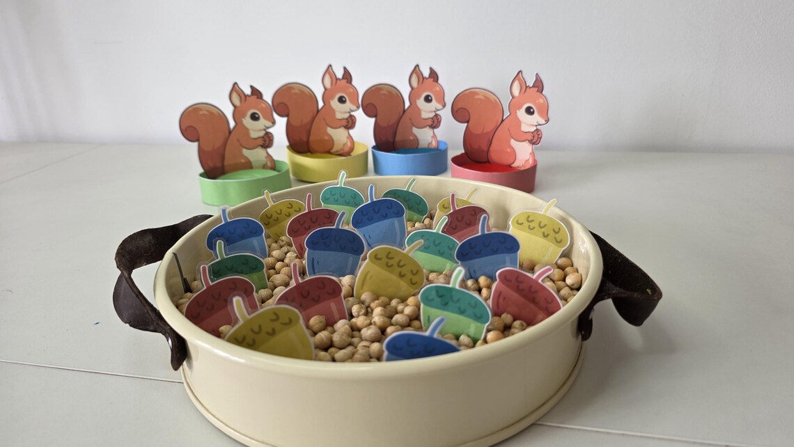 Printable Fall Activity for Preschoolers | Autumn Color Sorting Acorn ...