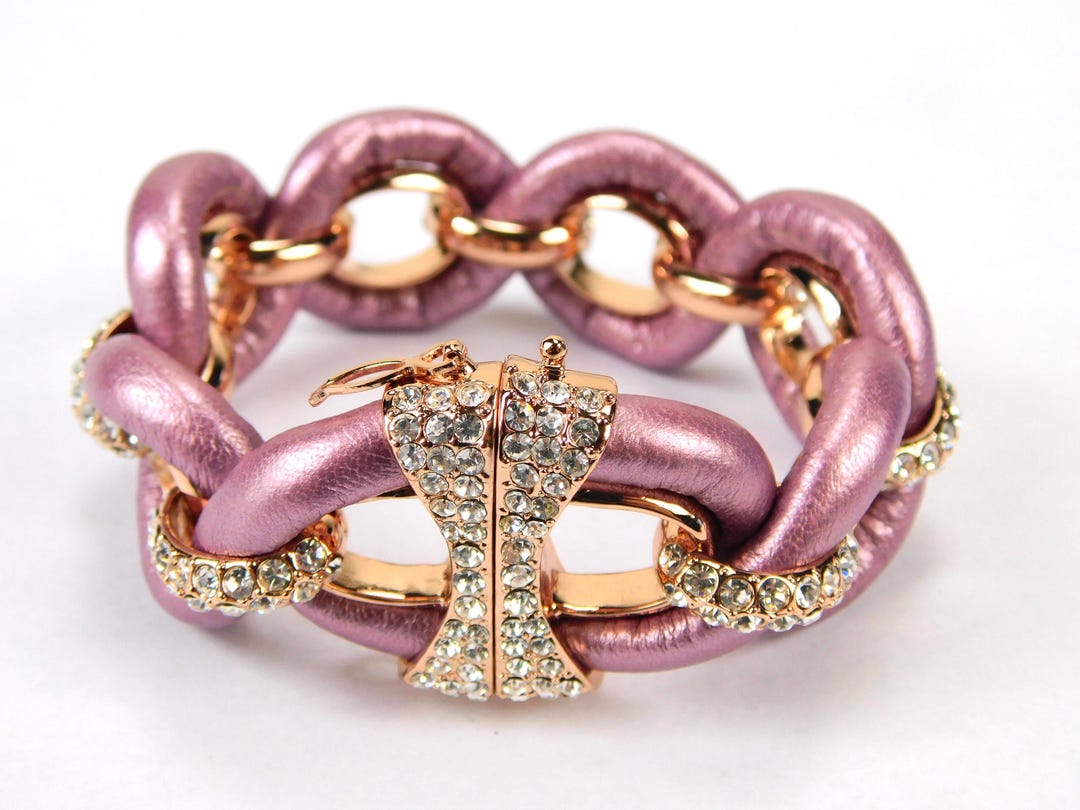 Joan Boyce Crystal Pink Cloth Rope Bracelet Jewelry NEW W/ Box - Etsy