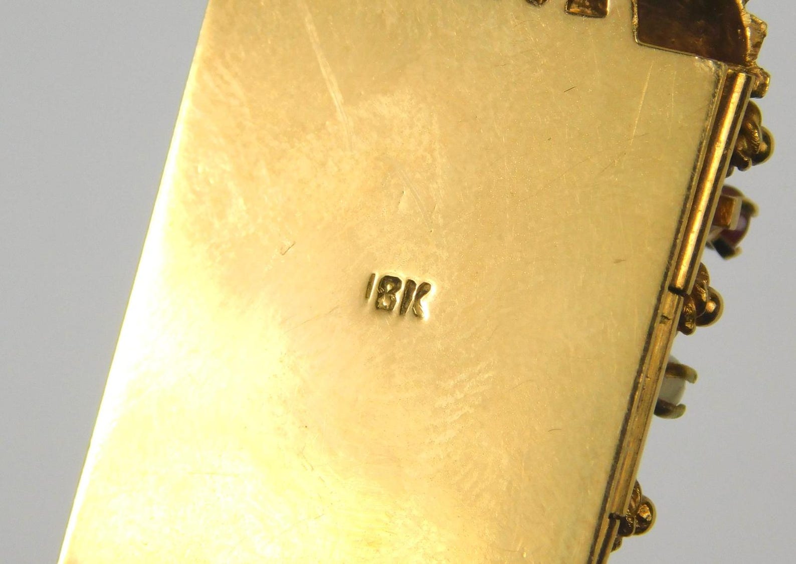 Custom 18K Yellow Gold Ruby Pearl Sapphire Torah Scroll Pendant Jewelry ...