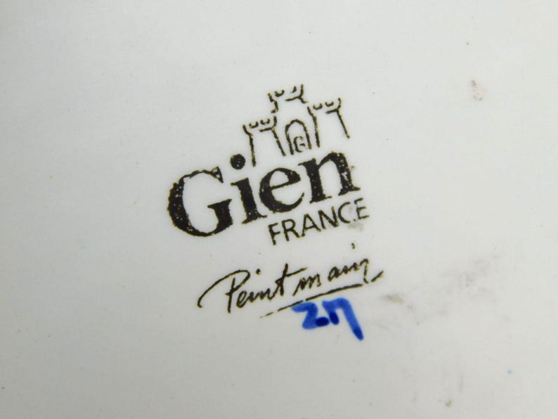 Vintage French France Gien Porcelain Trinket Candy Jewelry Box Case ...