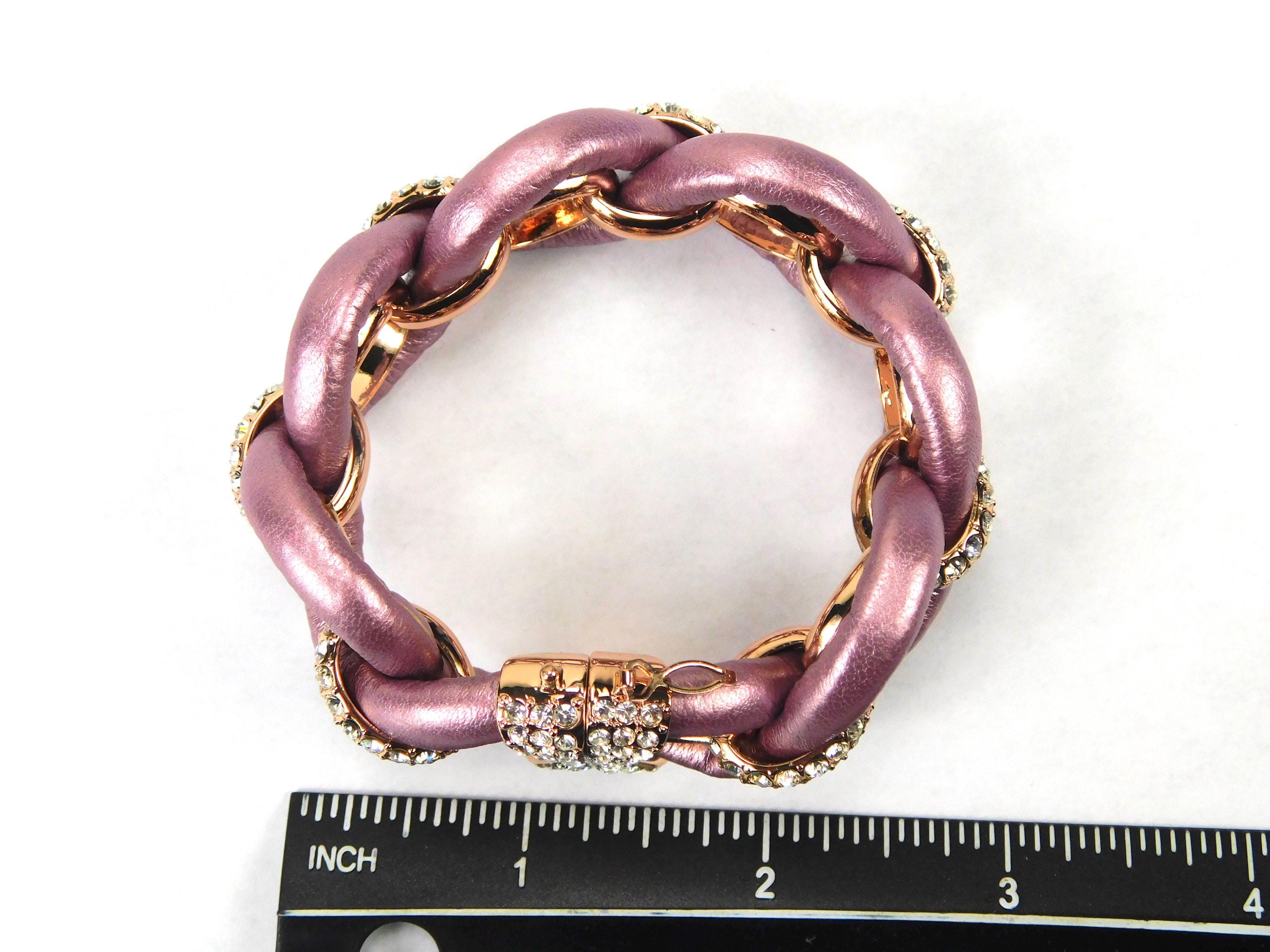 Joan Boyce Crystal Pink Cloth Rope Bracelet Jewelry NEW W/ Box - Etsy