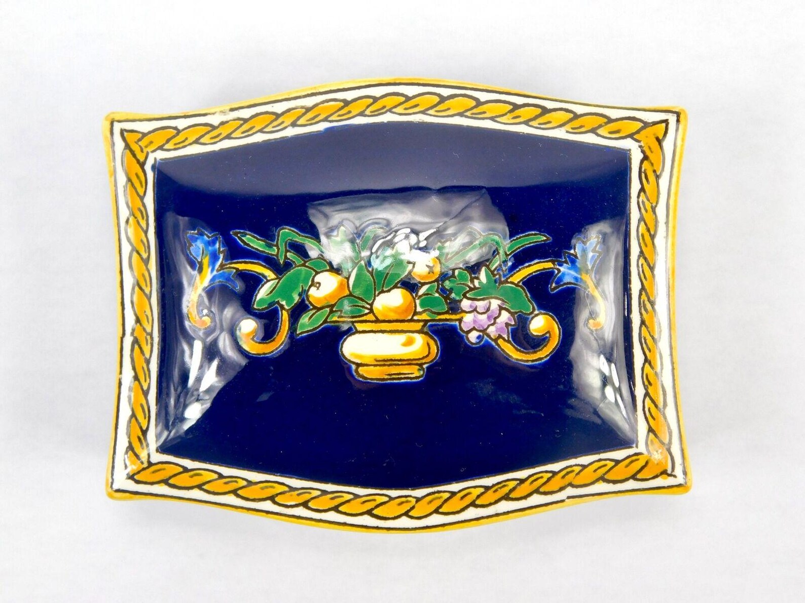 Vintage French France Gien Porcelain Trinket Candy Jewelry Box Case ...