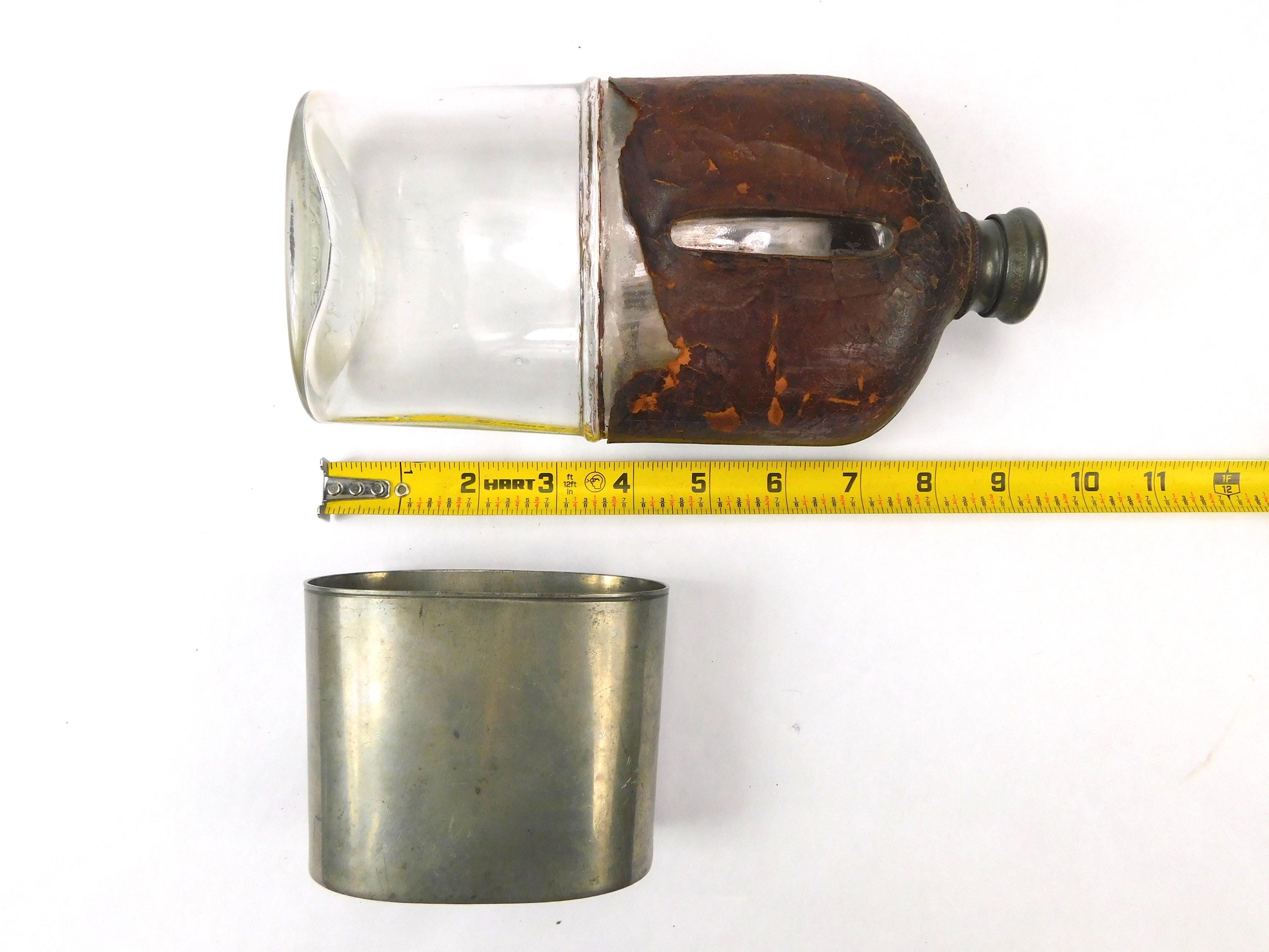 Antique M.V. Olry Civil War Era Leather Covered Glass Flask ...